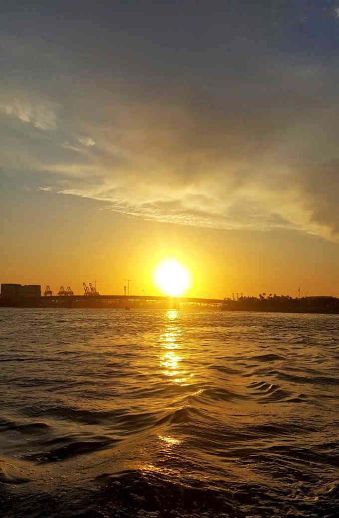 Golden hour on the water turns an ordinary commute into something that belongs in a travel magazine.