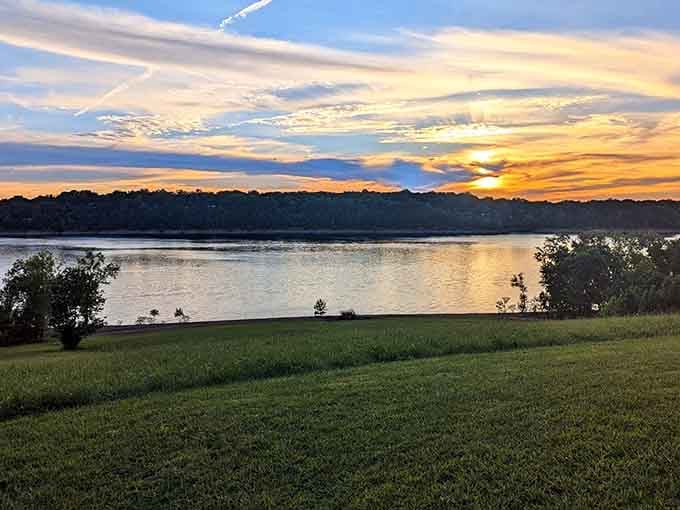 Sunset paints the lake in golden hues that rival any postcard from expensive beach destinations.