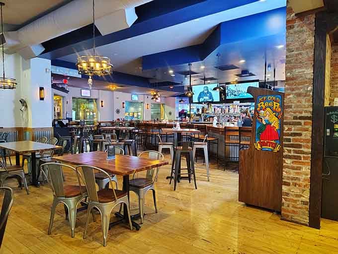 The space feels open and inviting, with enough room to move between games without bumping into fellow players.