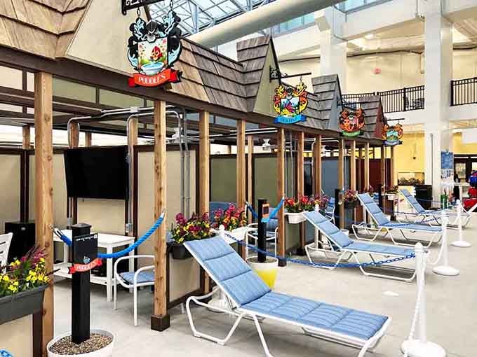 Private cabanas deliver VIP treatment, giving families their own little kingdom complete with shade, seating, and strategic pool views.