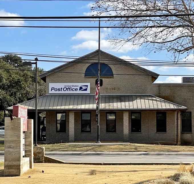 Even the post office looks charming here, which is saying something about this town's commitment to aesthetics.