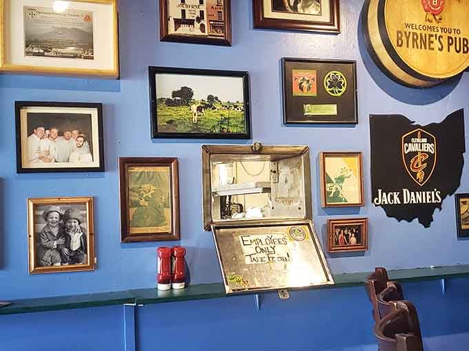 Every photo and memento tells a story, turning these walls into a living scrapbook of Irish heritage and memories.