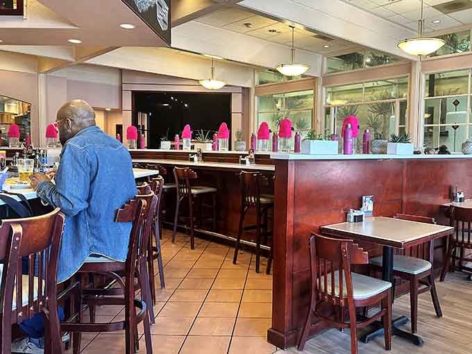 Bar seating with a view of the kitchen, where you can watch the magic happen in real time.