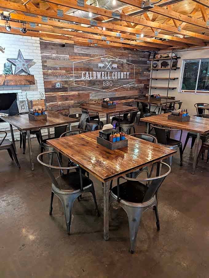 Metal chairs and wooden tables create that laid-back vibe where the only dress code is bring your appetite.