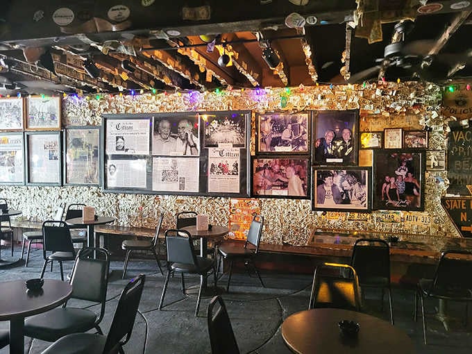 These walls are covered in enough memorabilia to keep you reading for hours between rounds of drinks.