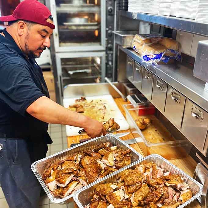 Behind the scenes, the kitchen crew works their magic, turning fresh ingredients into landlocked coastal cuisine dreams.