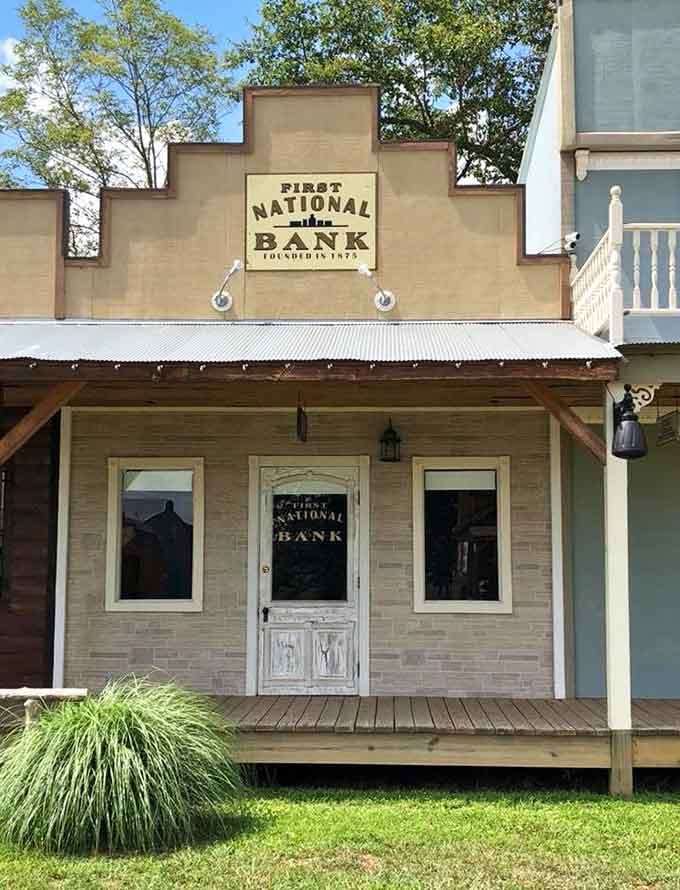 The First National Bank stands ready to protect your gold dust, assuming you've struck it rich lately.