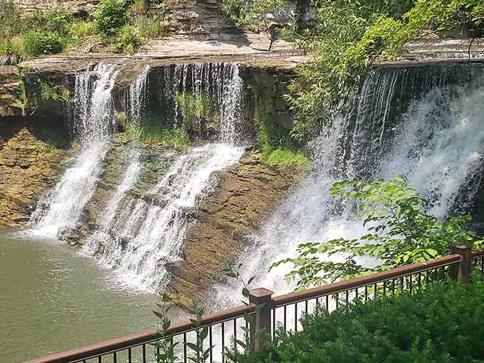 Multiple tiers of cascading water prove that sometimes nature likes to show off just a little bit.