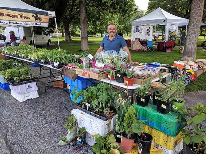 Farmers market vendors offer fresh produce and friendly conversation, two things that never go out of style.