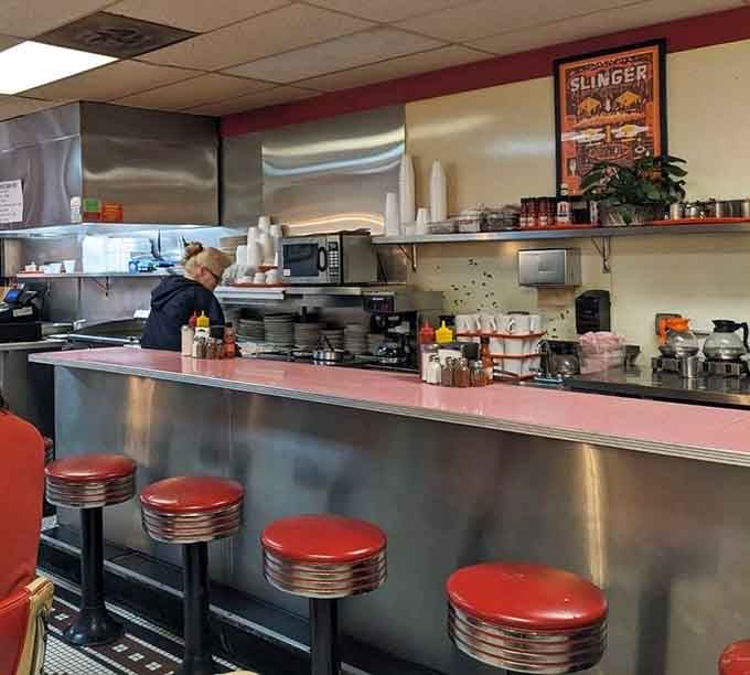The open kitchen and gleaming counter let you watch the magic happen right before your hungry eyes.