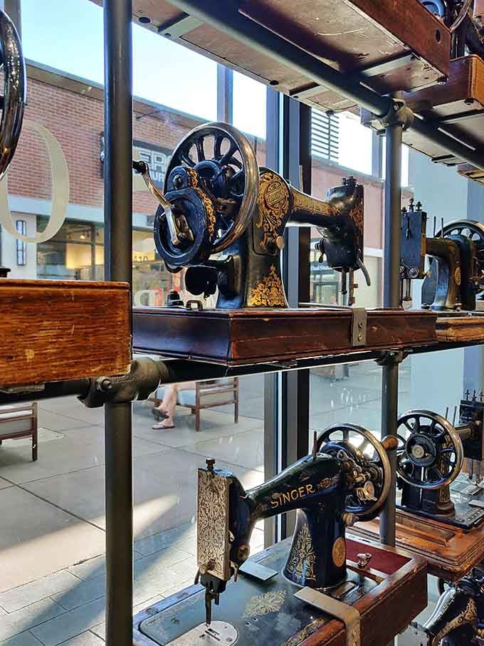 Vintage Singer sewing machines displayed as art remind us that quality craftsmanship never goes out of style, unlike last season's trends.