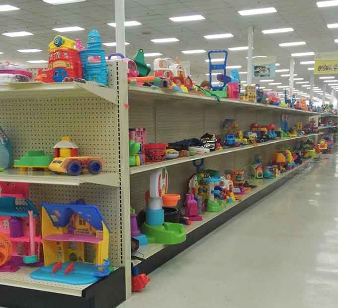 Bright plastic playhouses and colorful toys prove that childhood joy doesn't need to come with luxury retail markup.