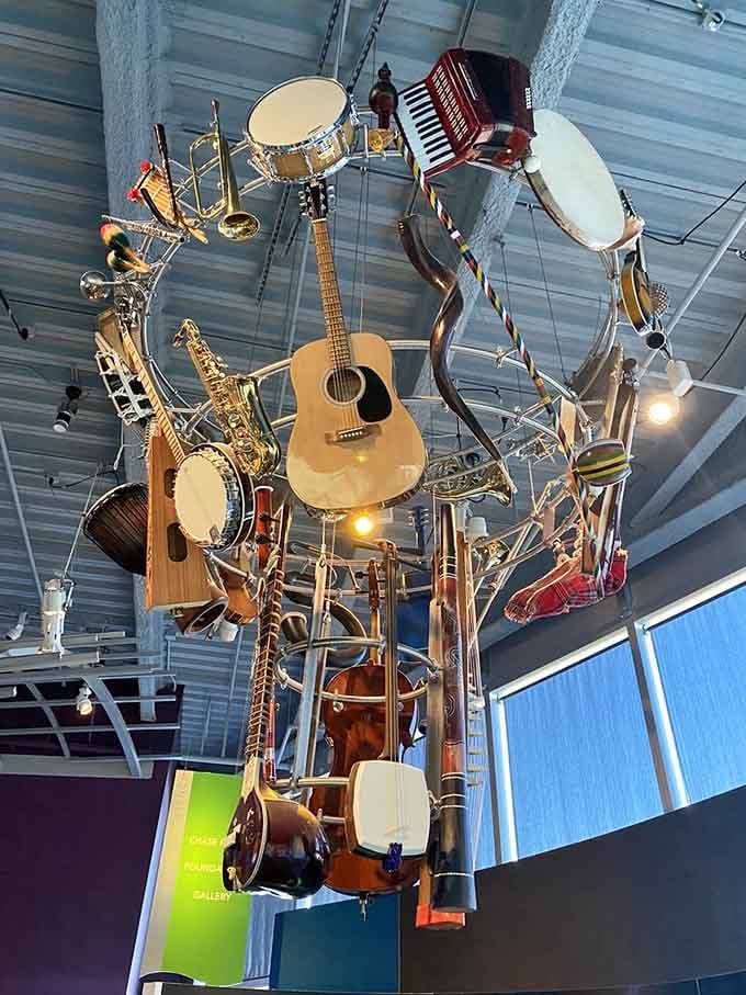 A symphony of instruments suspended in air, proving that music and science share the same creative DNA.