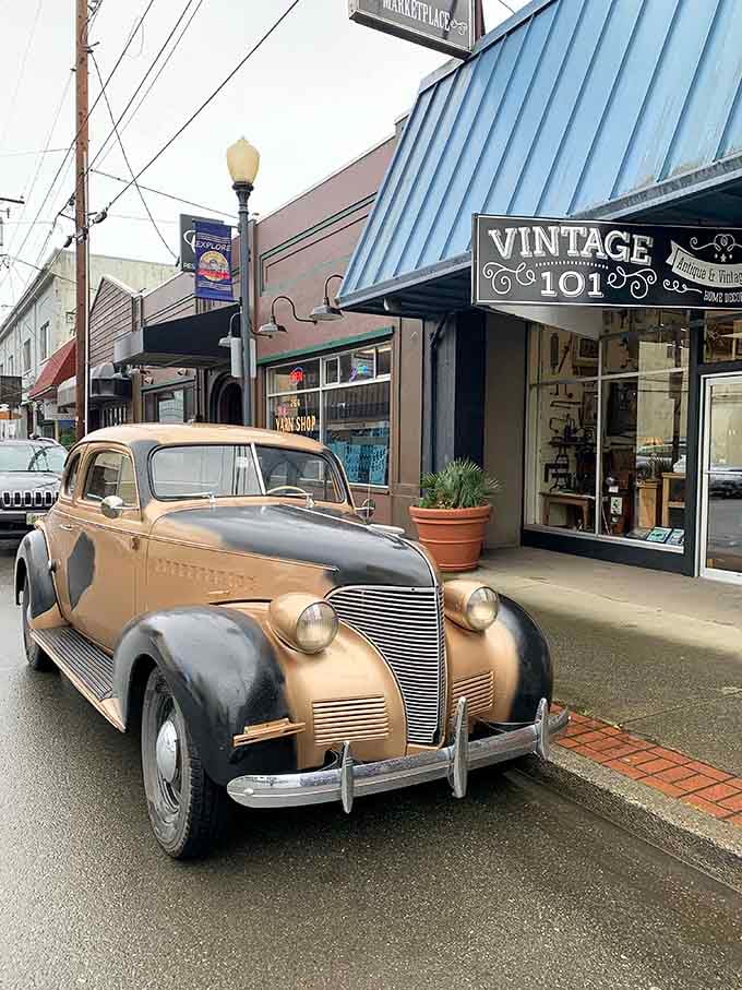Downtown charm lives in vintage storefronts where classic cars still feel right at home.