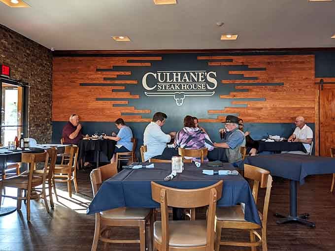 Real people enjoying real food in a dining room where conversation flows as freely as the wine.