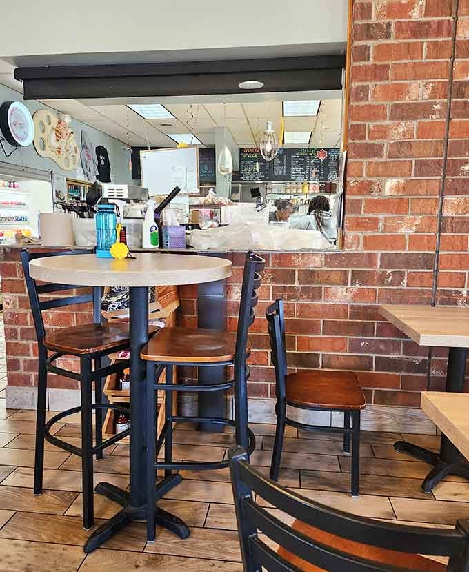 Simple seating where you can enjoy your haul without pretense, judgment, or uncomfortable designer chairs bothering you.