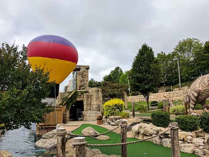 A hot air balloon floating overhead reminds you that Branson takes its family entertainment very, very seriously indeed.