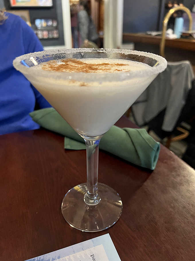 A creamy martini dusted with nutmeg proves that this two-hundred-year-old tavern knows its way around modern cocktails brilliantly.