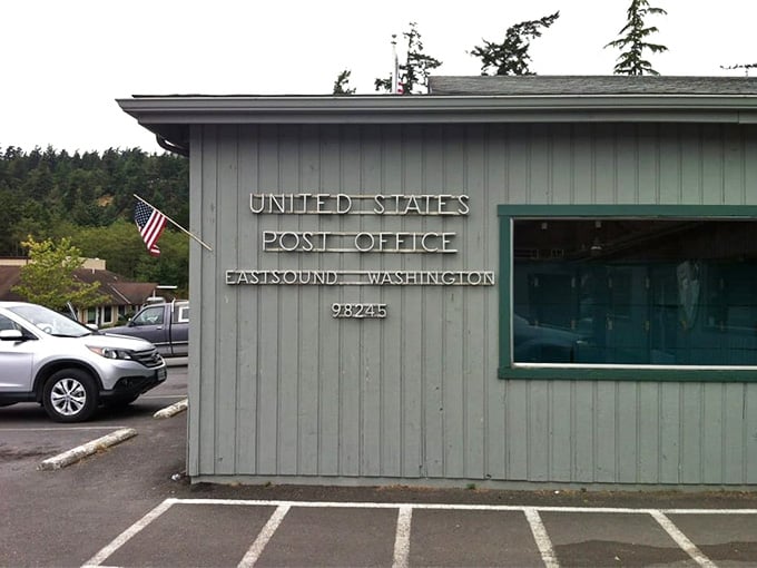 The post office maintains that classic small-town charm where everyone knows your name and your mail carrier.