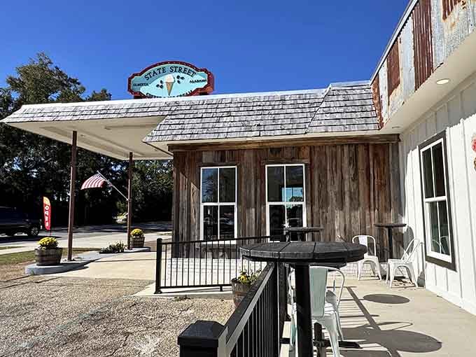 Weathered wood meets sweet treats at this charming spot where coffee and ice cream solve all of life's problems.