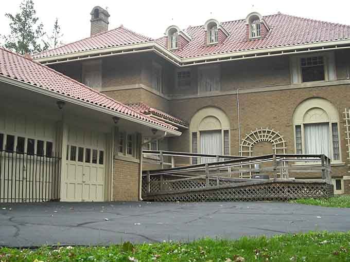 The mansion's architecture looks stunning from every angle, making you wonder why we stopped building like this.