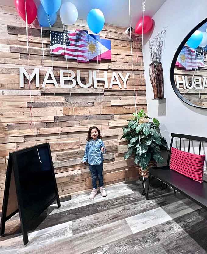 That "Mabuhay" greeting on the wall welcomes everyone into a space where cultures and flavors come together beautifully and deliciously.