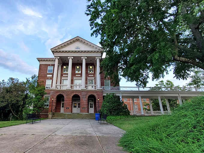Classical columns and stately brick, because Longwood University understood that education deserves architectural dignity and respect.