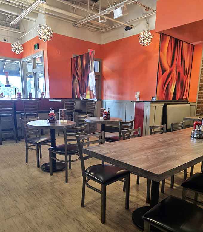 Dining space that's modern and inviting without making you feel like you need to dress up or behave yourself.