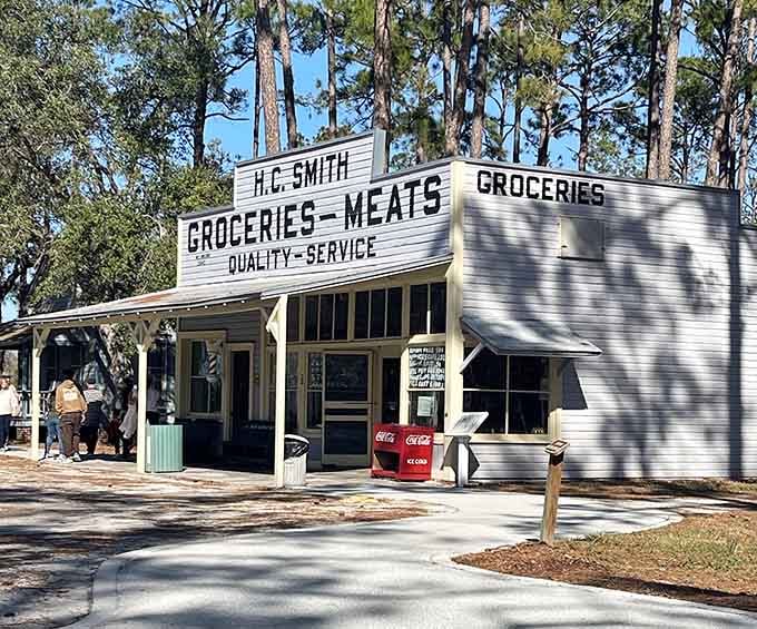 This vintage general store building transports visitors back to simpler times when groceries came with genuine conversation.