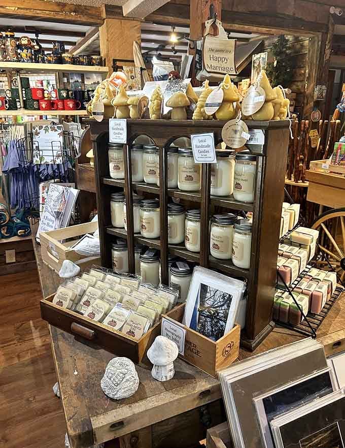 Local artisans fill this cozy shop with handmade treasures, perfect for bringing a piece of southern Illinois home.