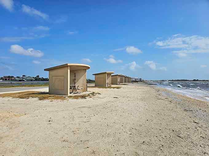 These bayfront campsites offer front-row seats to nature's daily show, complete with spectacular lighting and sound effects.