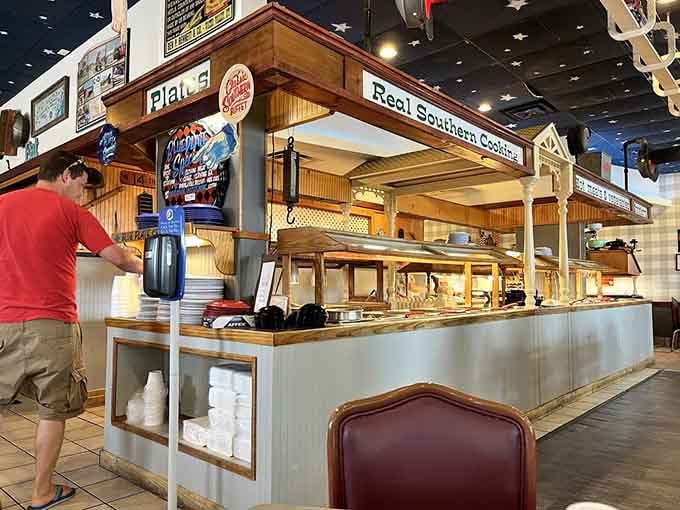 The buffet station where dreams come true and elastic waistbands become your best friend for the afternoon.