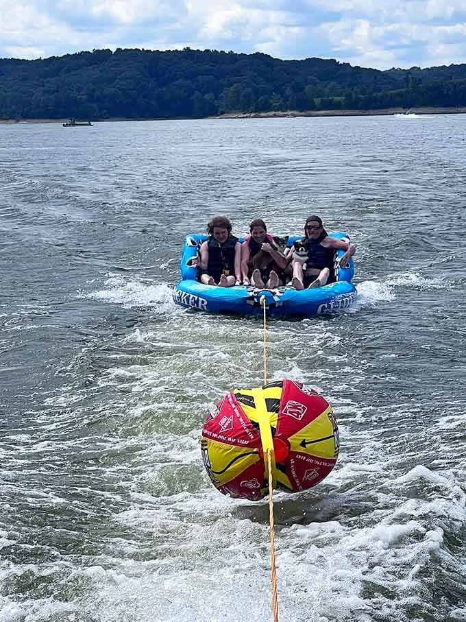 Summer fun captured in one image&mdash;pure joy, slight terror, and memories that'll last way longer than the bruises.