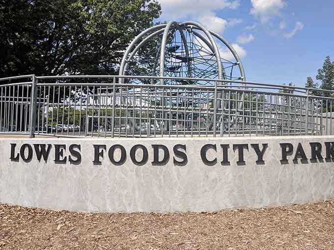 Lowes Foods City Park creates gathering spaces where community happens naturally, not through forced corporate team-building exercises.