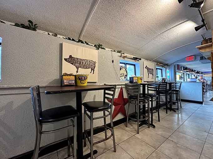 Cozy booths and rustic decor create the kind of comfortable space where you'll want to linger longer.