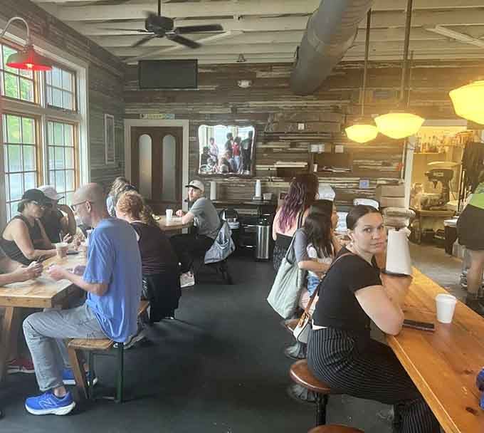 Real people enjoying real donuts in real time, which is exactly how this experience is meant to be savored.