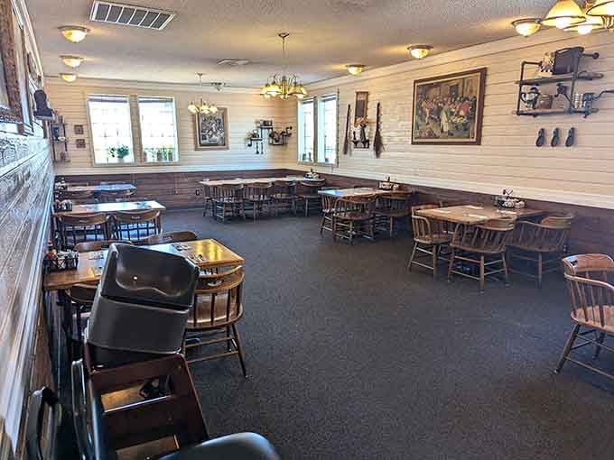 Spacious dining room with plenty of seating for families, friends, and anyone who appreciates a good hearty meal.