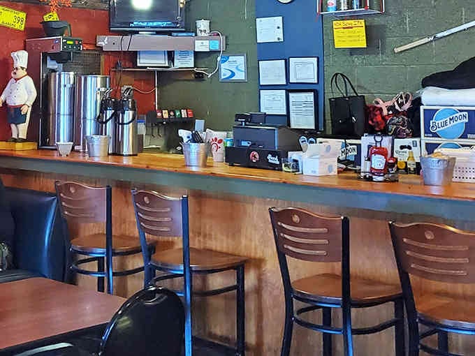 Those wooden bar stools are calling your name for a cold drink and some friendly conversation.