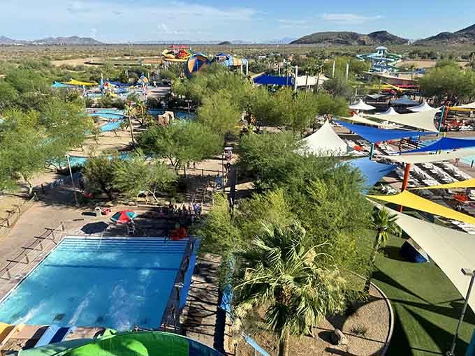 The aerial view reveals what your feet already know: you're going to need a solid nap after this.