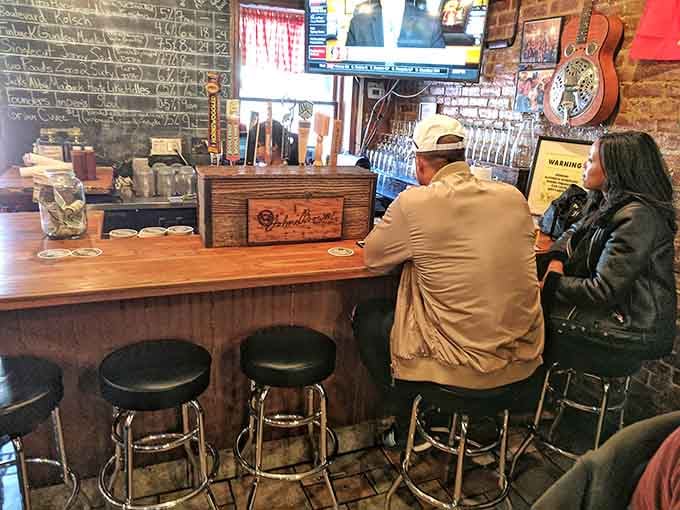 The bar area invites you to settle in with a cold one while contemplating which smoked meats to order next.