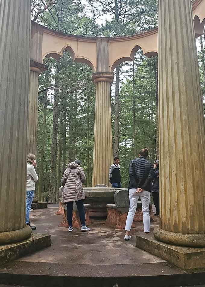 Visitors gather around history like it's telling the world's most interesting story, which it basically is.