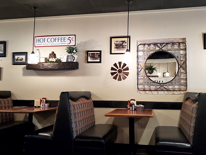 That "Hot Coffee 5&cent;" sign is pure nostalgia, even if the actual price requires a few more coins nowadays.