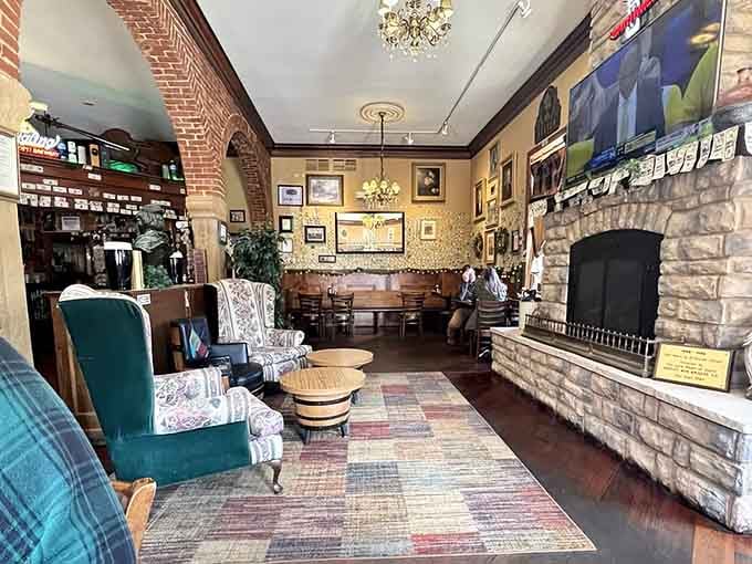 Wooden booths and Guinness signs create the kind of atmosphere where conversations flow as smoothly as the beer.