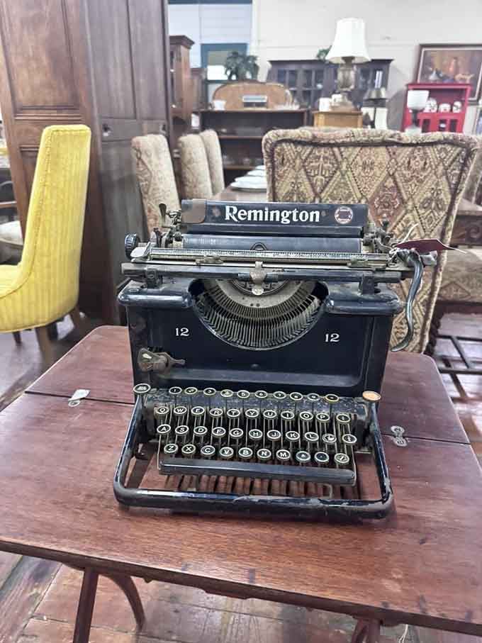 That Remington typewriter made every letter feel important, mistakes and all, no delete key required.