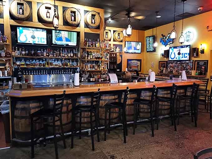 That bar lineup of whiskeys and craft beers means your biggest decision is what pairs best with smoked brisket.