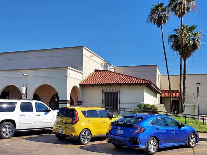Even the local postal service building has more character than most modern architecture, proving function can still have style.