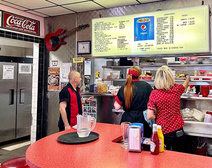 Friendly staff ready to help you navigate the extensive menu of shakes, malts, and classic diner fare.