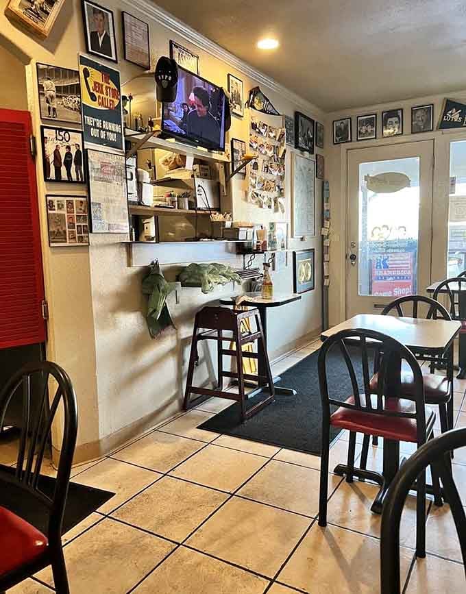 Every corner reveals another Seinfeld treasure, from episode stills to character portraits watching over your breakfast like benevolent guardians.