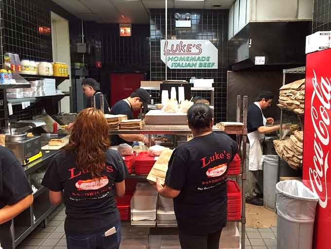 Behind that counter, a well-oiled machine cranks out sandwiches with the precision of a Swiss watch factory.