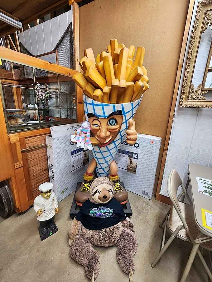 A giant french fry character statue exists here, and honestly, that sentence alone should convince you to visit immediately.